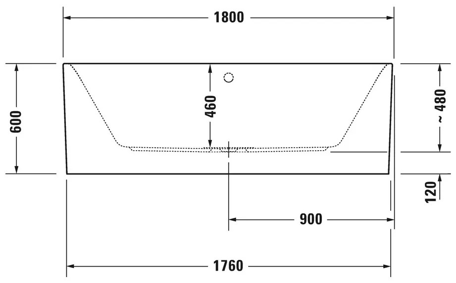 Duravit Happy D.2 Plus - Vana volně stojící, 180x80 cm, bílá, 700453000000000