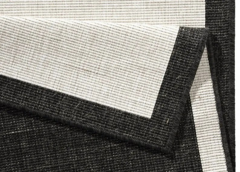 Hanse Home, Kusový koberec Twin-Wendeteppiche 103105 creme schwarz – na ven i na doma, 80x150, černobílá, chodba / předsíň