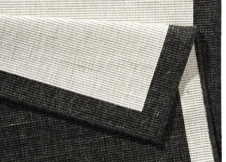 NORTHRUGS - Hanse Home koberce Kusový koberec Twin-Wendeteppiche 103105 creme schwarz – na ven i na doma - 80x250 cm