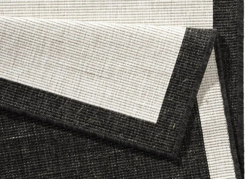 NORTHRUGS - Hanse Home koberce Kusový koberec Twin-Wendeteppiche 103105 creme schwarz – na ven i na doma - 80x350 cm