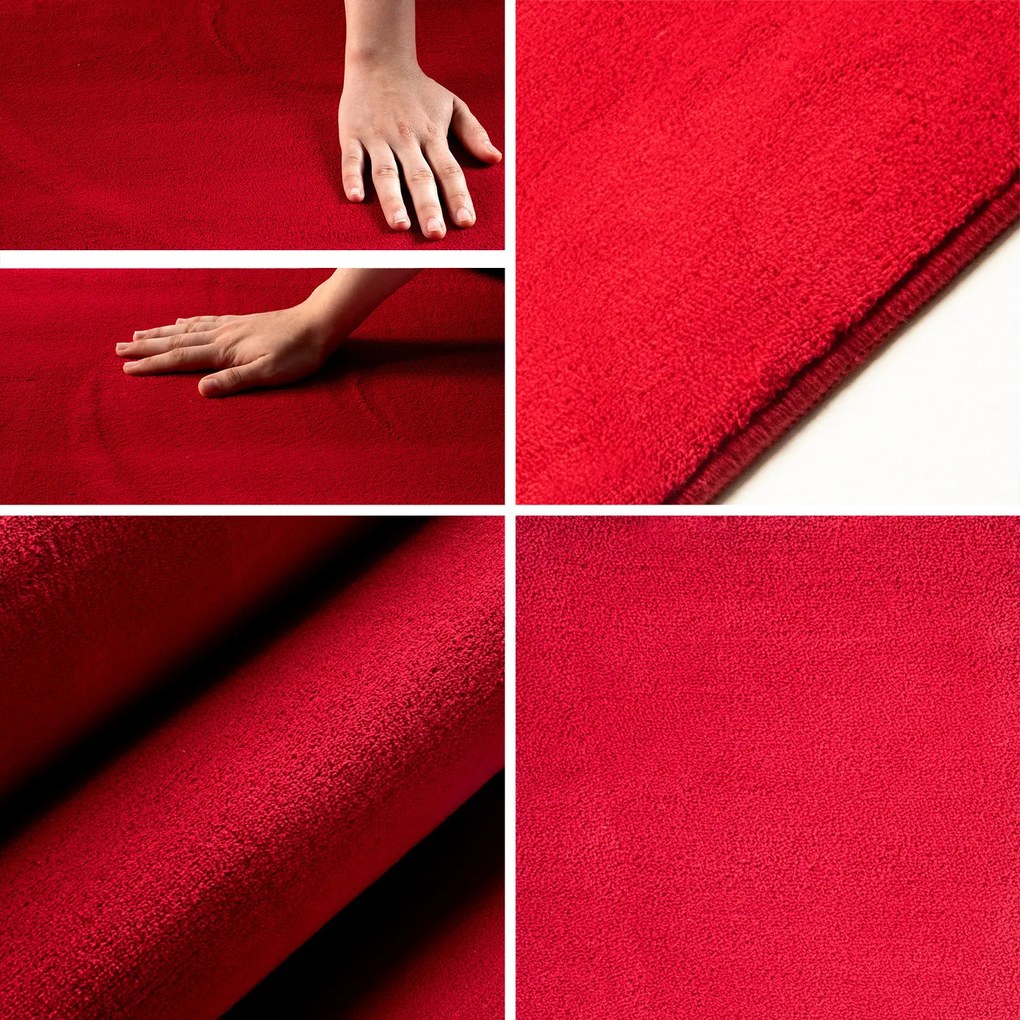 Ayyildiz, Kusový koberec Sky 5400 Red kruh, 200x200 (průměr) kruh, červená, obývací pokoj