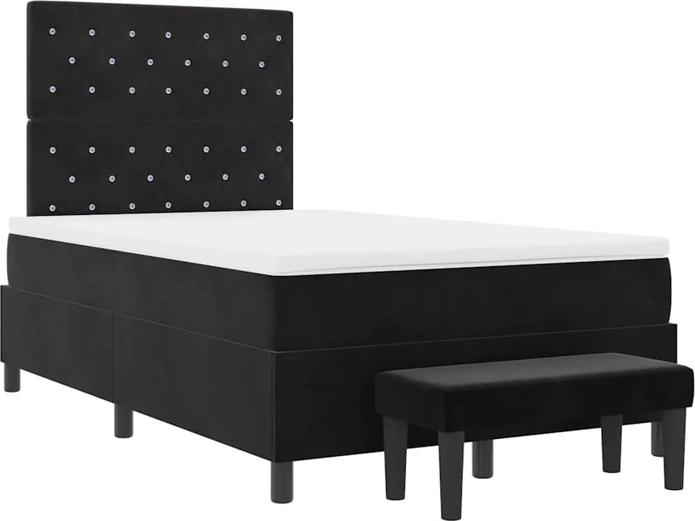 Postel s boxspringem s čelo Černá 200 x 120 cm samet 3344440