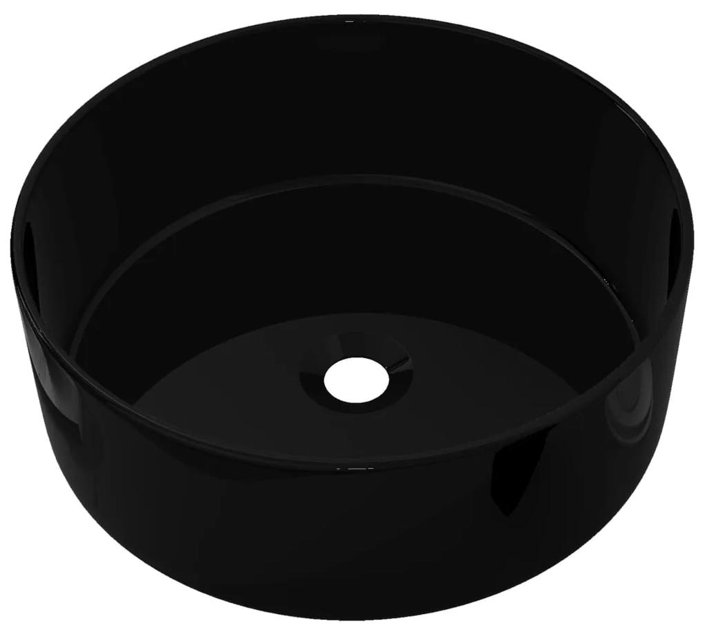 Keramické umyvadlo kulaté černé 40 x 15 cm