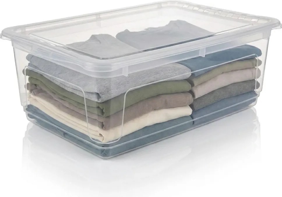 Keeeper Úložný box s víkem (má 2 funkce) BEA Clearbox 30L, 59 x 39 x 18 cm