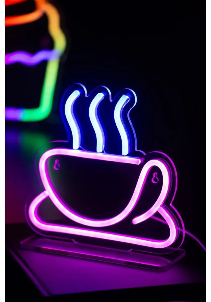 Růžová LED neonová světelná dekorace 5 W Coffee – Leitmotiv