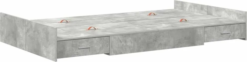 Rám postele s úložným prostorem Betonově šedá 120 x 190 cm 3335328
