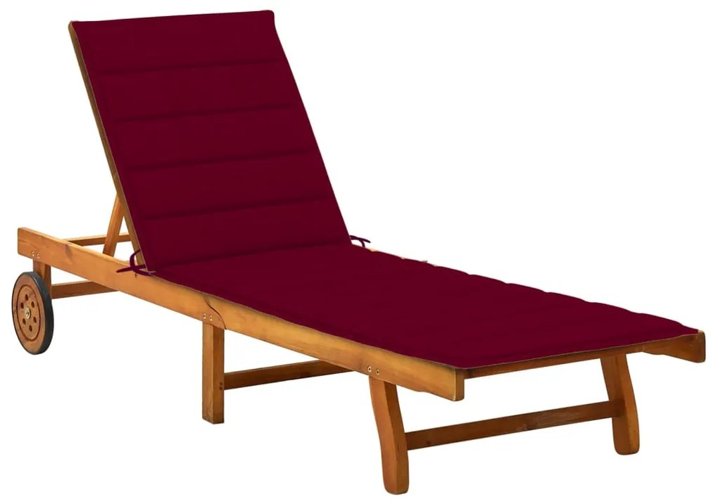 Zahradní lehátko s poduškou masivní akáciové dřevo 3061353