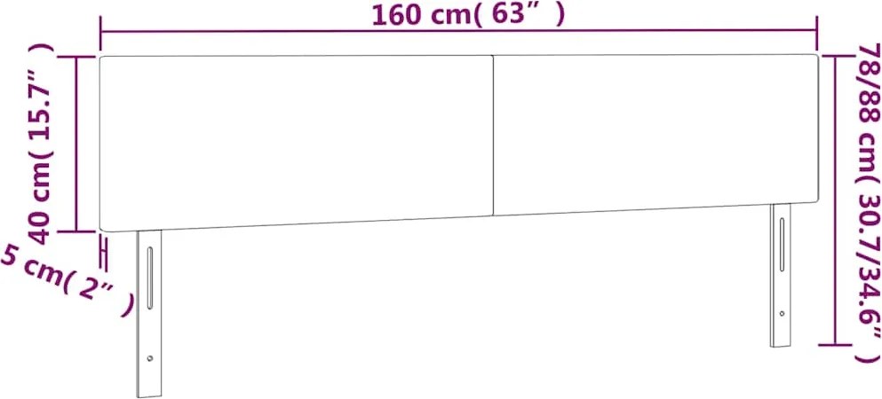 Čelo postele s LED černé 160x5x78/88 cm umělá kůže 3121428