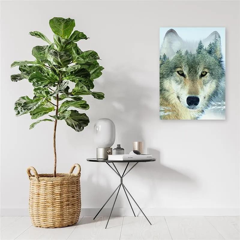 Gario Obraz na plátně Vlk v pozadí lesa Rozměry: 40 x 60 cm