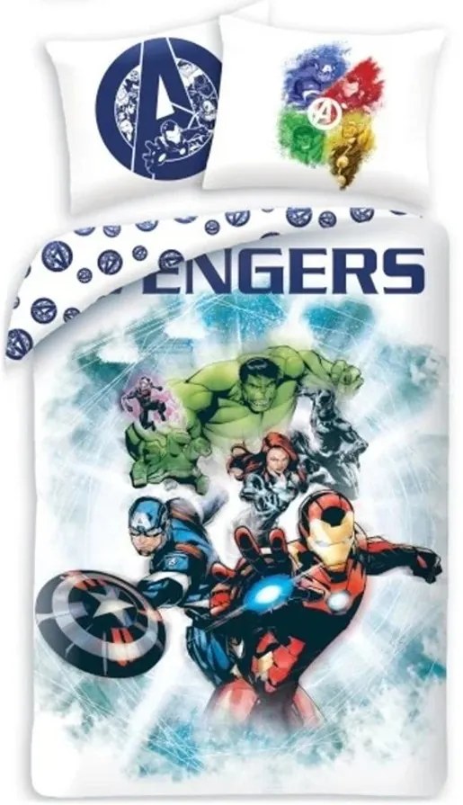 Oboustranné  bavlněné ložní povlečení Avengers - 100% bavlna - 70 x 90 cm + 140 x 200 cm