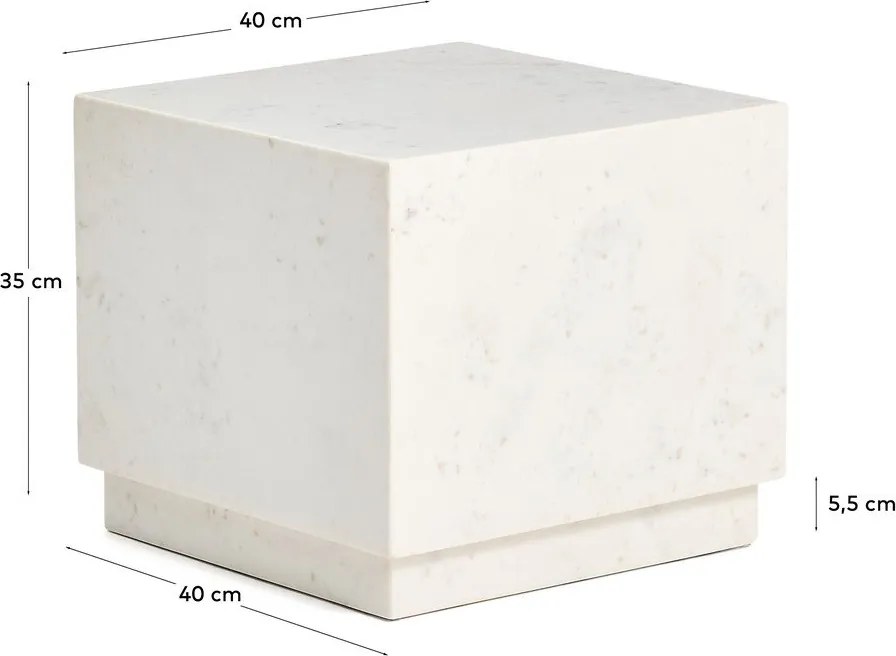 Mramorový odkládací stolek 40x40 cm Sorein – Kave Home
