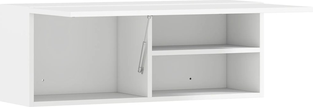HOMCOM koupelnová skříňka, závěsná nástěnná skříňka s výklopnými dveřmi nahoru, plynová pružina, police 80 x 25 x 30 cm, bílá
