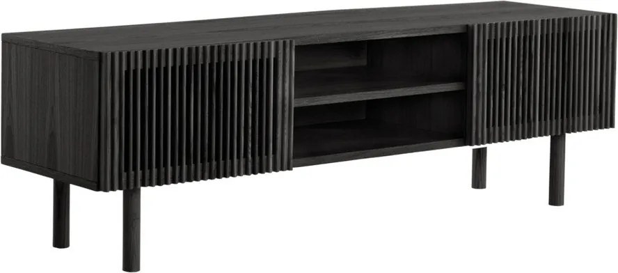 Černý TV stolek v dekoru jasanu 160x50x43 cm Sion – Jotex