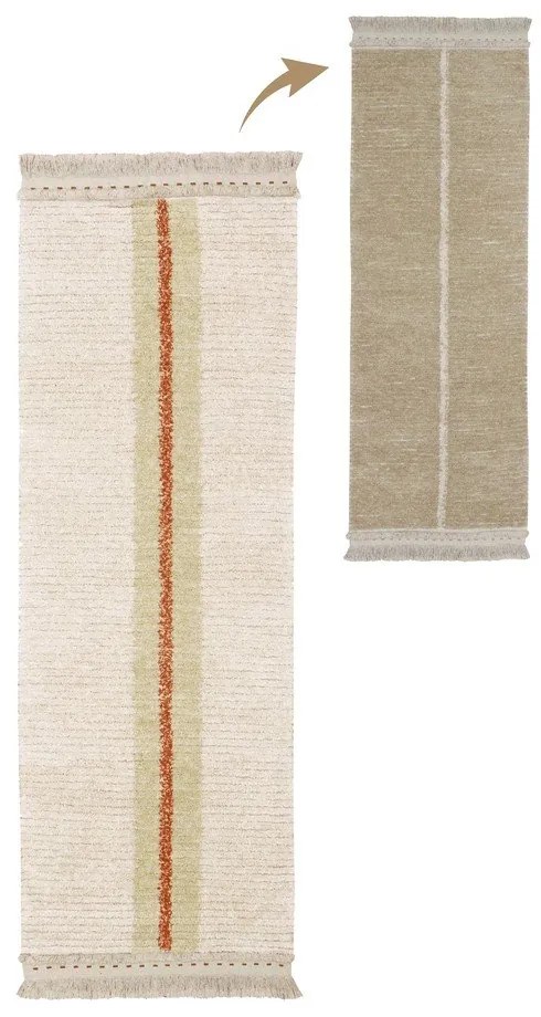 Béžový bavlněný běhoun 80x230 cm Duetto Sage – Lorena Canals