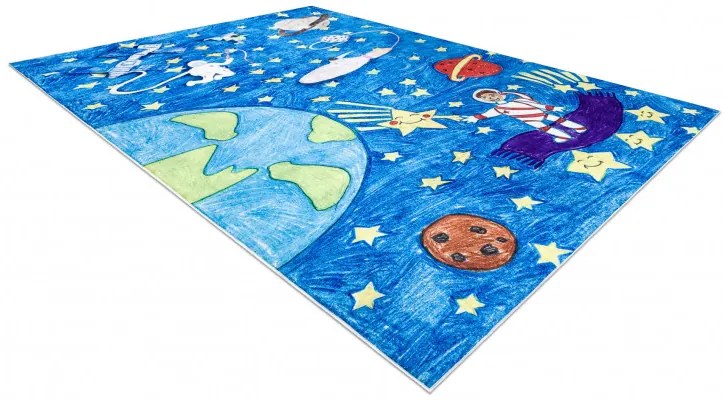 Dywany Łuszczów Dětský kusový koberec Bambino 2265 Rocket Space blue - 80x150 cm