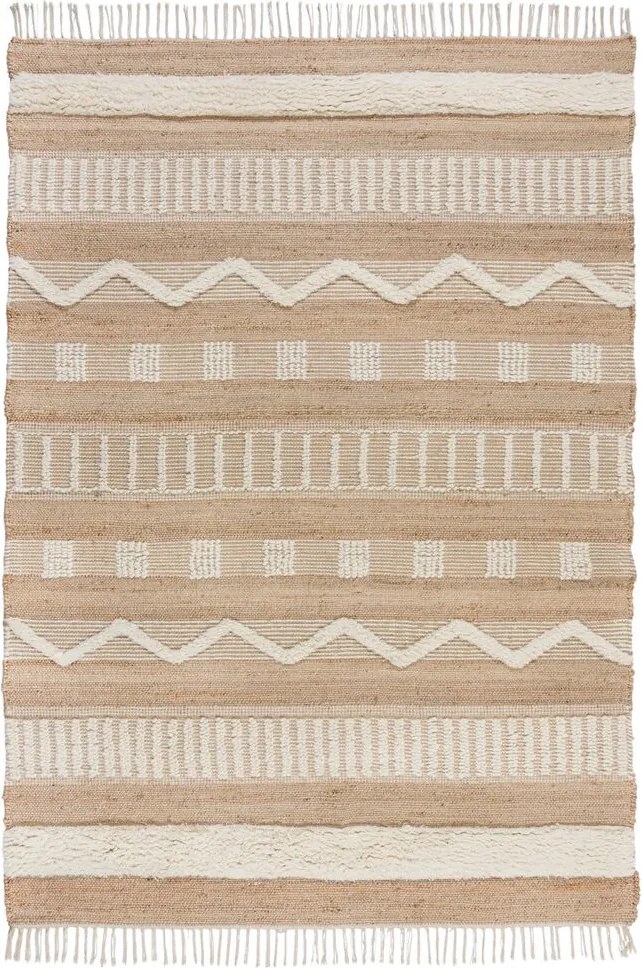 Kusový koberec Jubilant Medina Jute Natural/Ivory, 160x230, béžová, obývacia izba, Flair Rugs