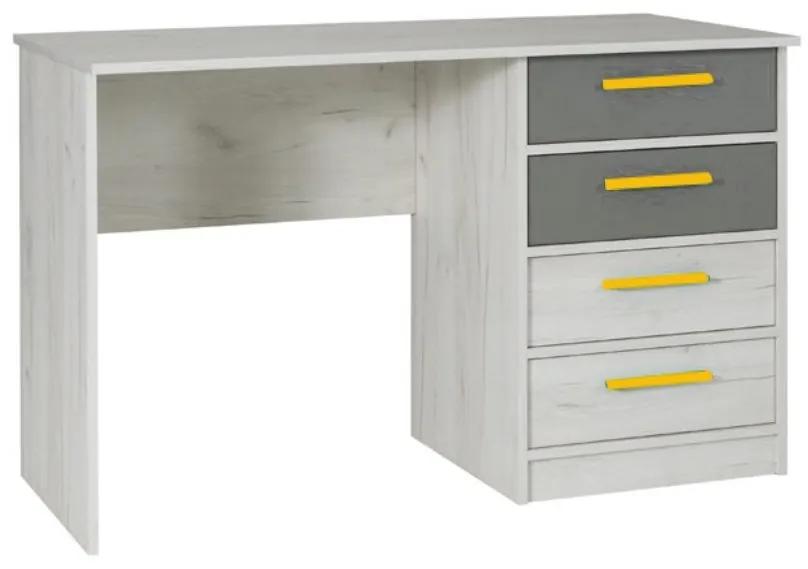 Psací stůl REST R06 Maridex 120/75/60 barevné provedení: craft bílý/šedá//šedé úchyty