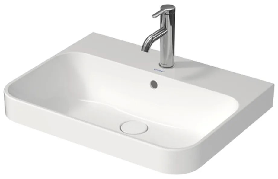 Duravit Happy D.2 Plus - Umyvadlová mísa broušená, 60x46 cm, bílá, 2360600000