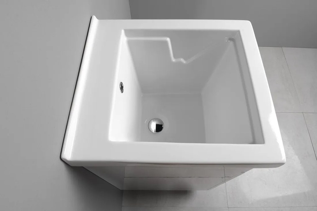 Aqualine Aqualine, Keramická výlevka se skříňkou 45x50 cm, včetně sifonu, WH118-01