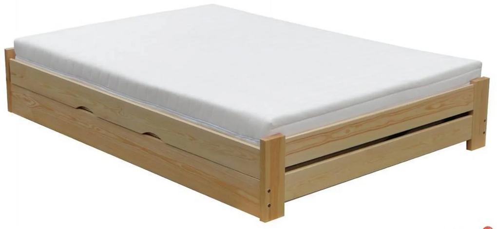 dřevěná dvoulůžková postel s úložným prostorem Champion chalup