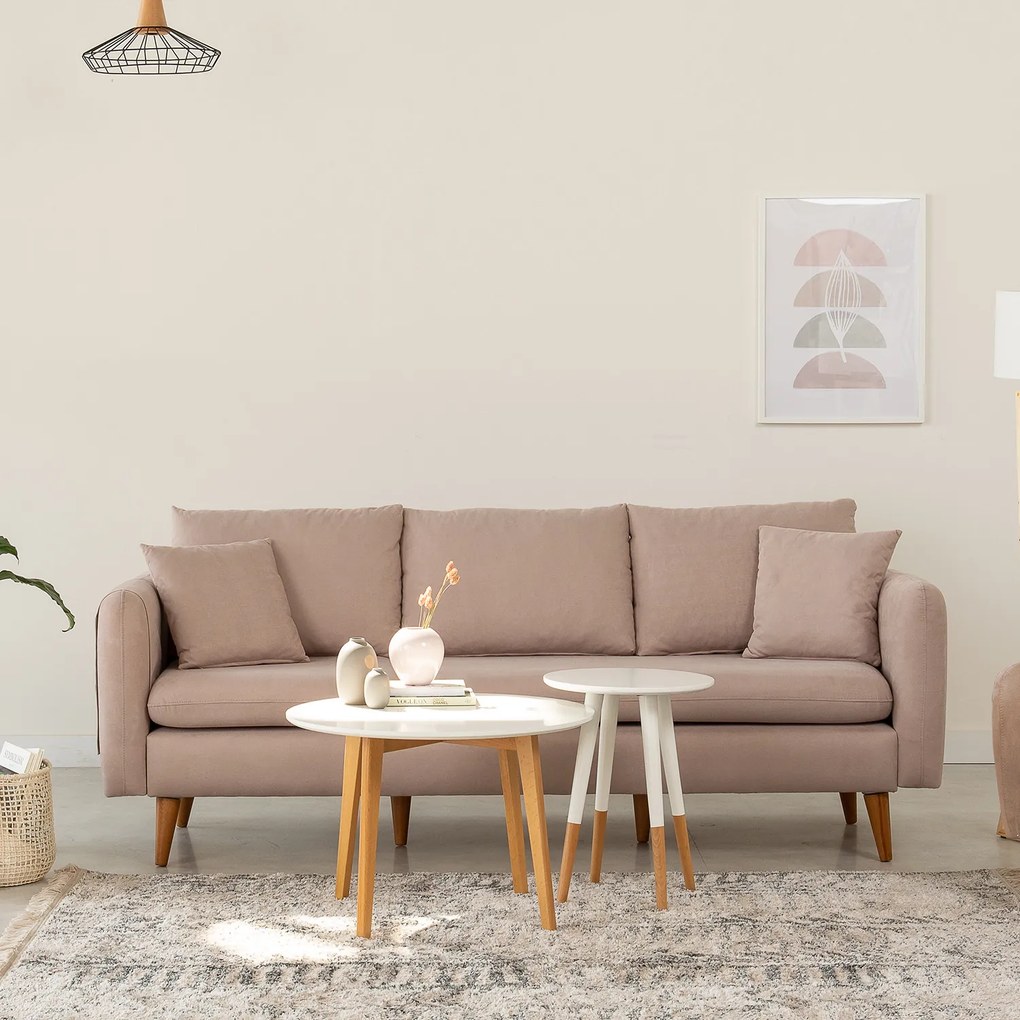 Hanah Home Pohovka SOFIA světle hnědá 215 cm