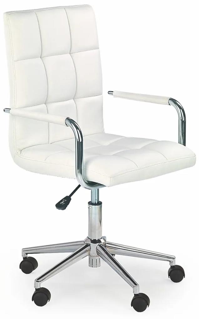 Otočná kancelářská židle s područkami Eko kůže Bílá MINOS