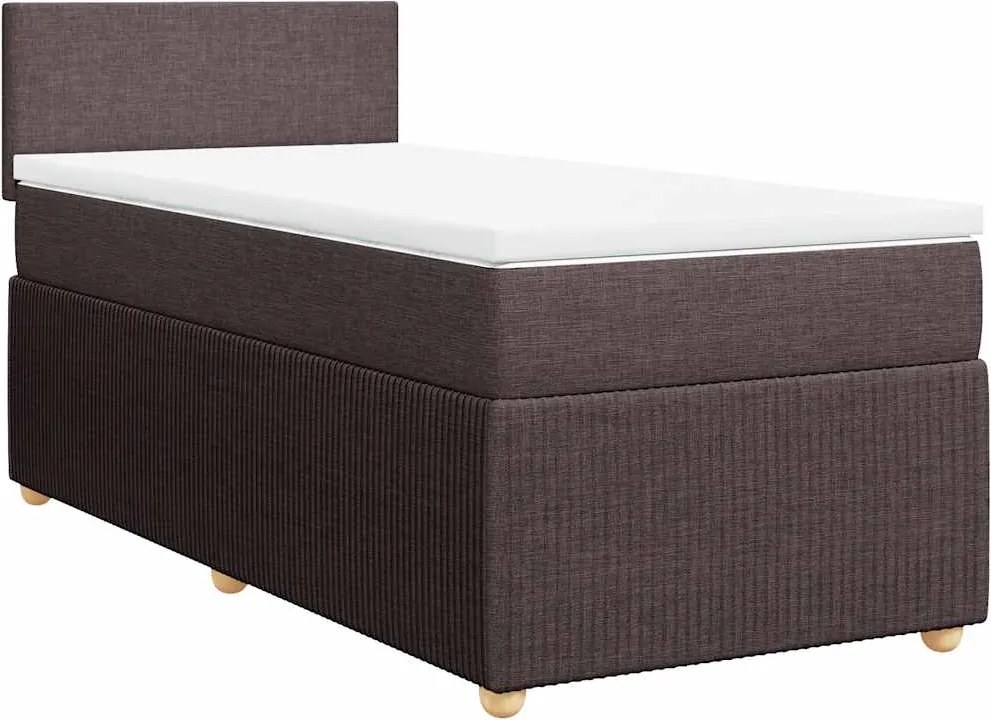Box spring postel s matrací tmavě hnědá 90x200 cm textil 3287335