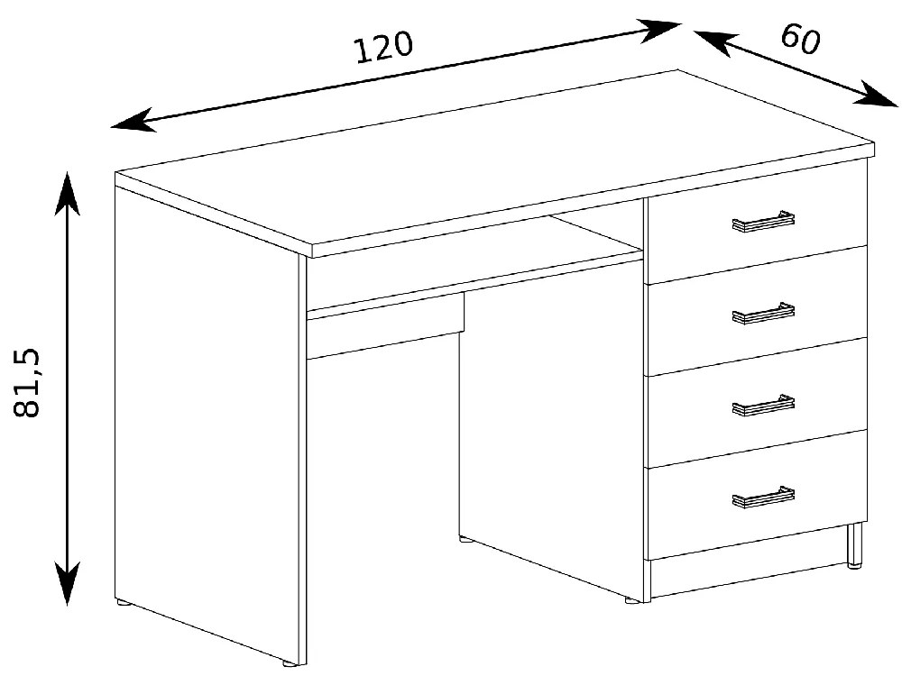 INDIANAPOLIS s | psací stůl I-16 | 120 cm | jasan světlý