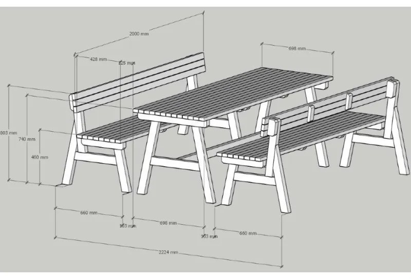 Zahradní stůl z masivu DIANA