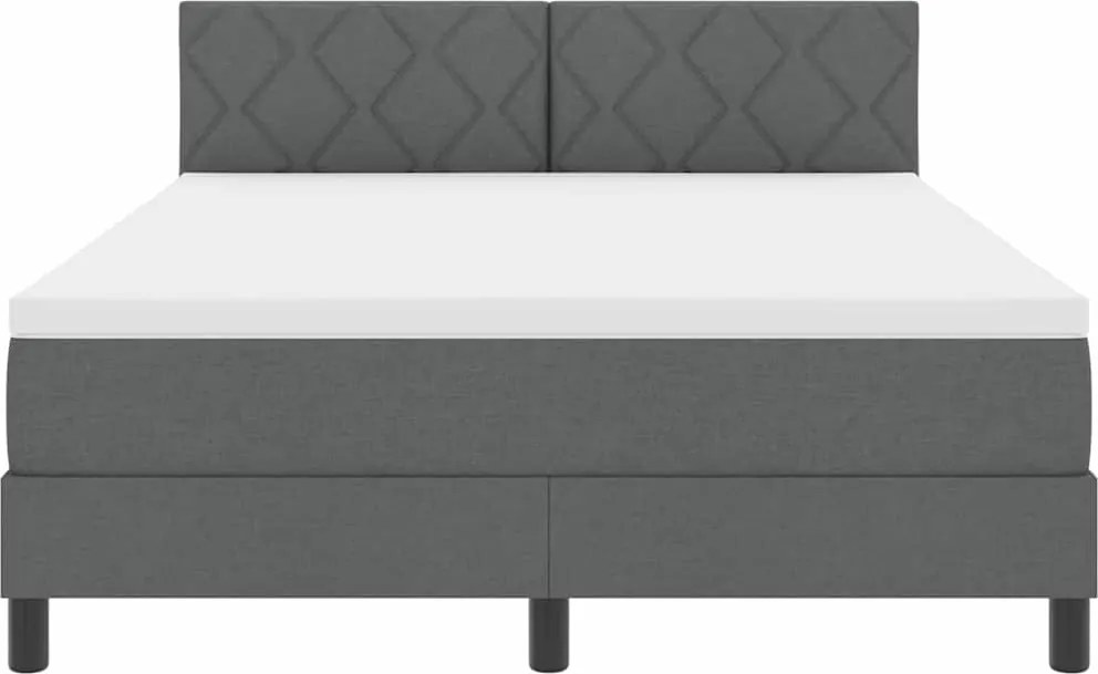 Postel s boxspringem s čelo Tmavě šedá 160 x 200 cm textil 3338777