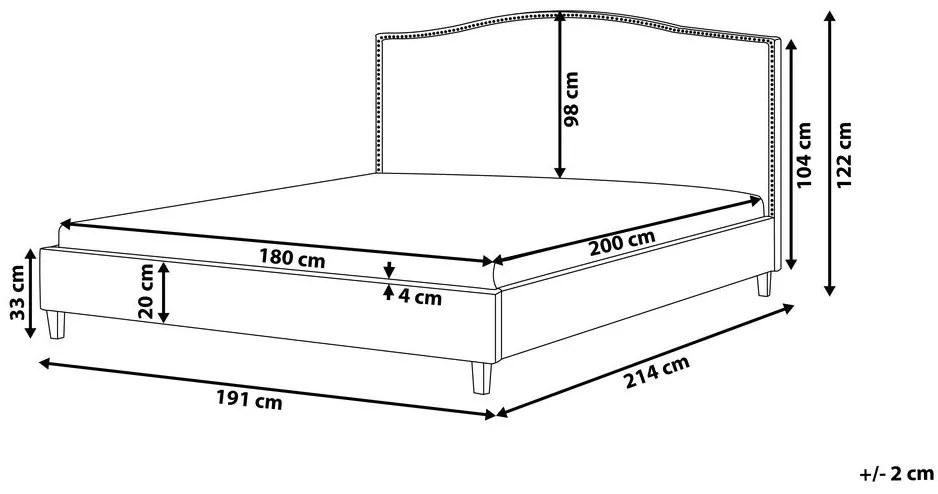 Šedá postel 180 x 200 cm s LED páskou MONTPELLIER Beliani
