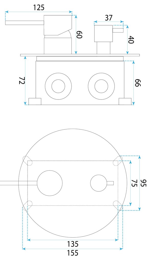 Rea Lungo Diamond, podomítkový sprchový set s dešťovou hlavovou a ruční sprchou, chromová, REA-P6963