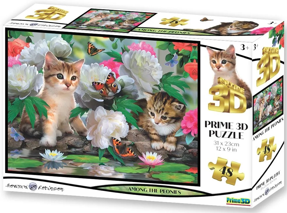 PRIME 3D PUZZLE - Mezi pivoňkami 48 ks