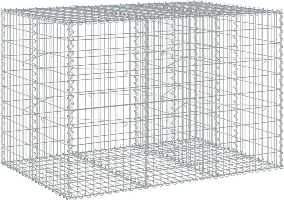 Gabionový koš s víkem 150 x 100 x 100 cm pozinkované železo 3295191