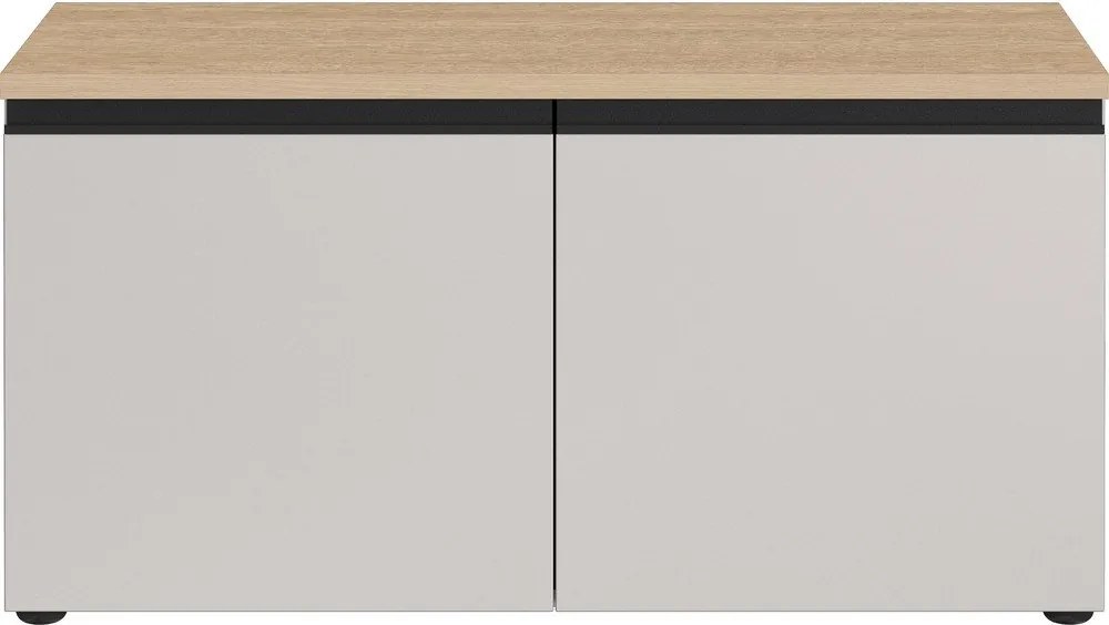 Šedobéžový/ve světle přírodní barvě botník s lavicí 96x49x41 cm Cormano – Germania
