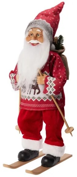 Santa Claus ve škandinávském světři na lyžích 45 cm