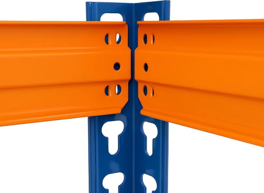 Akce 3x Regál 168x160x60 cm profesionální 4-policový, nosnost 160 kg - modro-oranžový