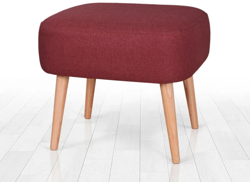 Atelier del Sofa Taburet Parrot - Claret Red, Červená