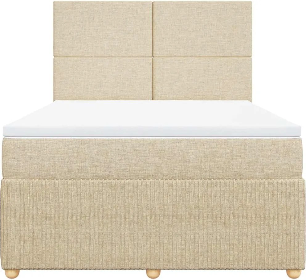 Box spring postel s matrací krémová 140x190 cm textil 3292049
