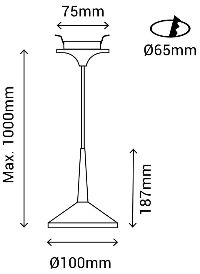 Bílé závěsné svítidlo SULION Rita, výška 100 cm