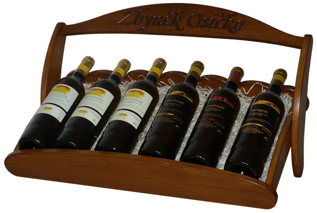 Stojan na víno 609 - Dřevěný stojan na 6 lahví vína