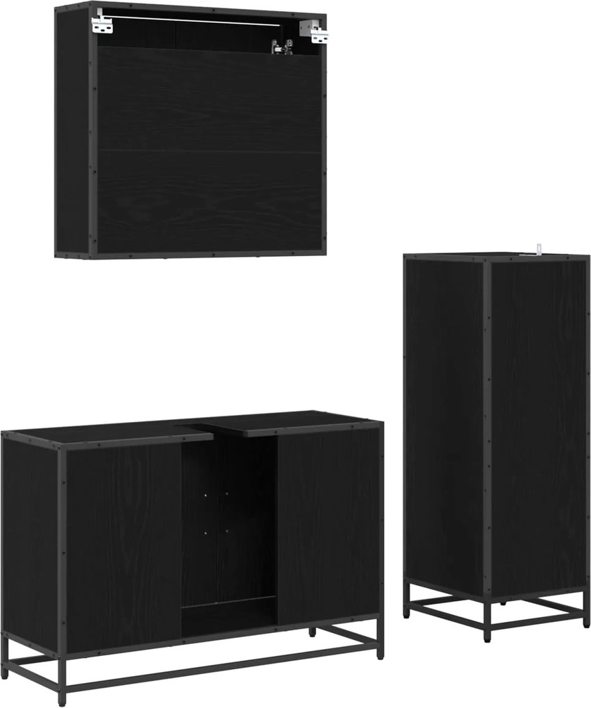 Sada koupelnového nábytku 3 ks Černý dub 90 x 33 x 60 cm 3402365