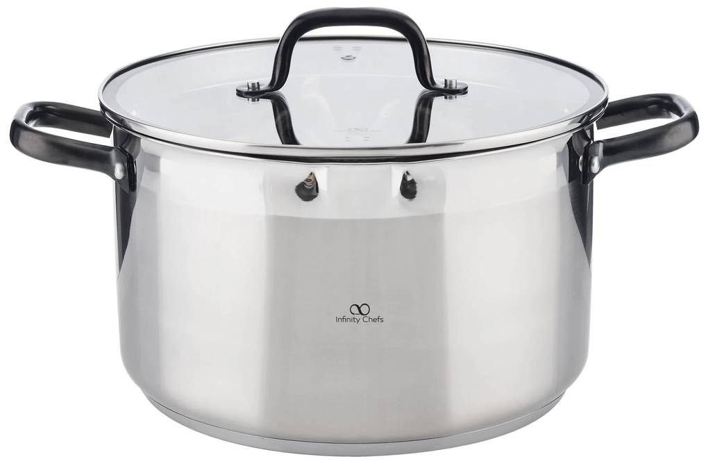 Nerezový hrnec Bergner Infinity Chefs Vita s poklicí / nepřilnavý povrch / Ø 28 cm / 9 l / nerez / sklo / stříbrná