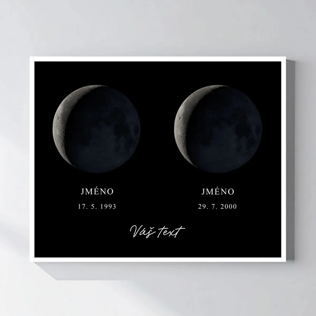 Personalizovaný magický fotoobraz v rámu - 40 x 50 - měsíční fáze rodiny