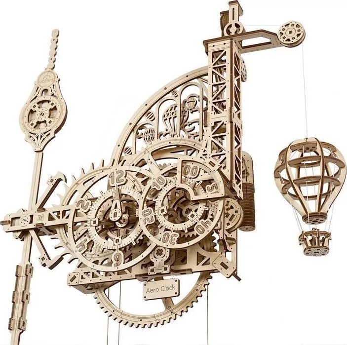 Hračka Ugears 3D dřevěné mechanické puzzle Nástěnné hodiny Aero [6950273]