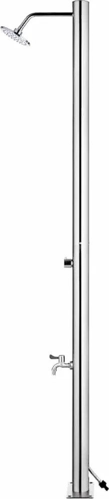Zahradní sprcha s šedou základnou 220 cm nerezová ocel 3070793