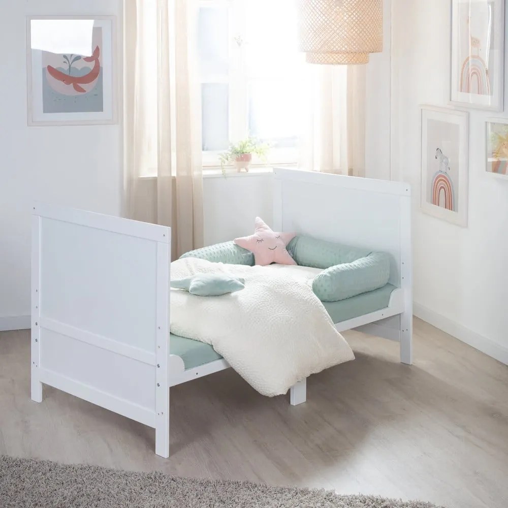 Bílá postýlka s nastavitelnou výškou 70x140 cm Easy Sleep – Roba