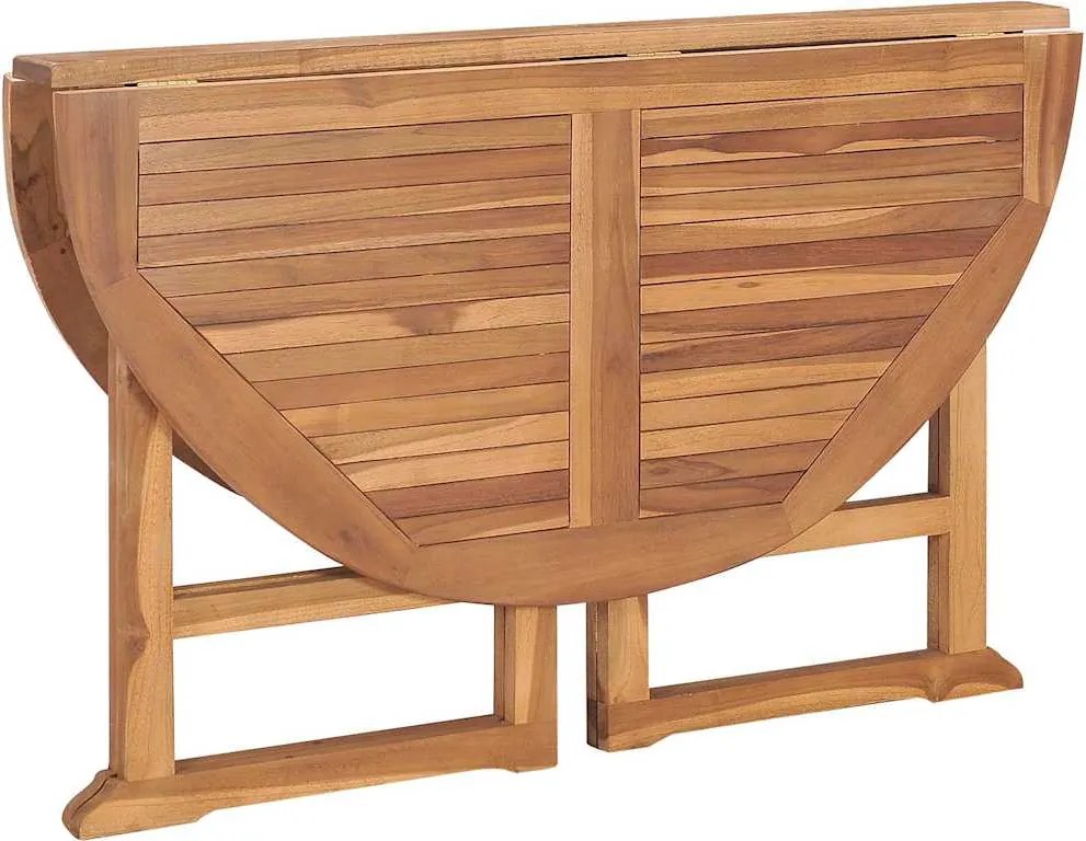 Skládací zahradní jídelní stůl Ø 110 x 75 cm masivní teak 318479