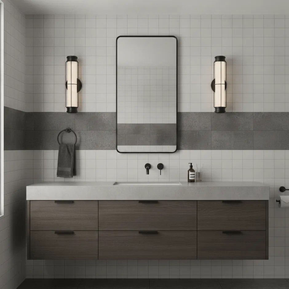 Elstead SAYLOR S černé světlo do koupelny 43 cm LED 19W 912 lm IP44