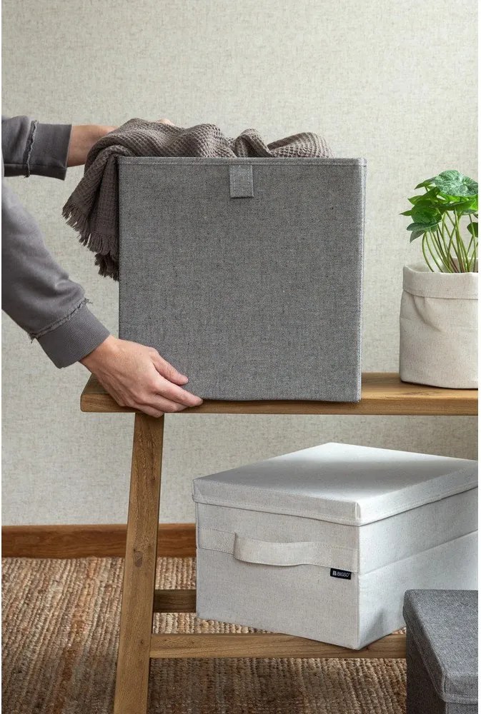 Šedý látkový úložný box 32x31,5x31,5 cm Soft Storage Cube – Bigso